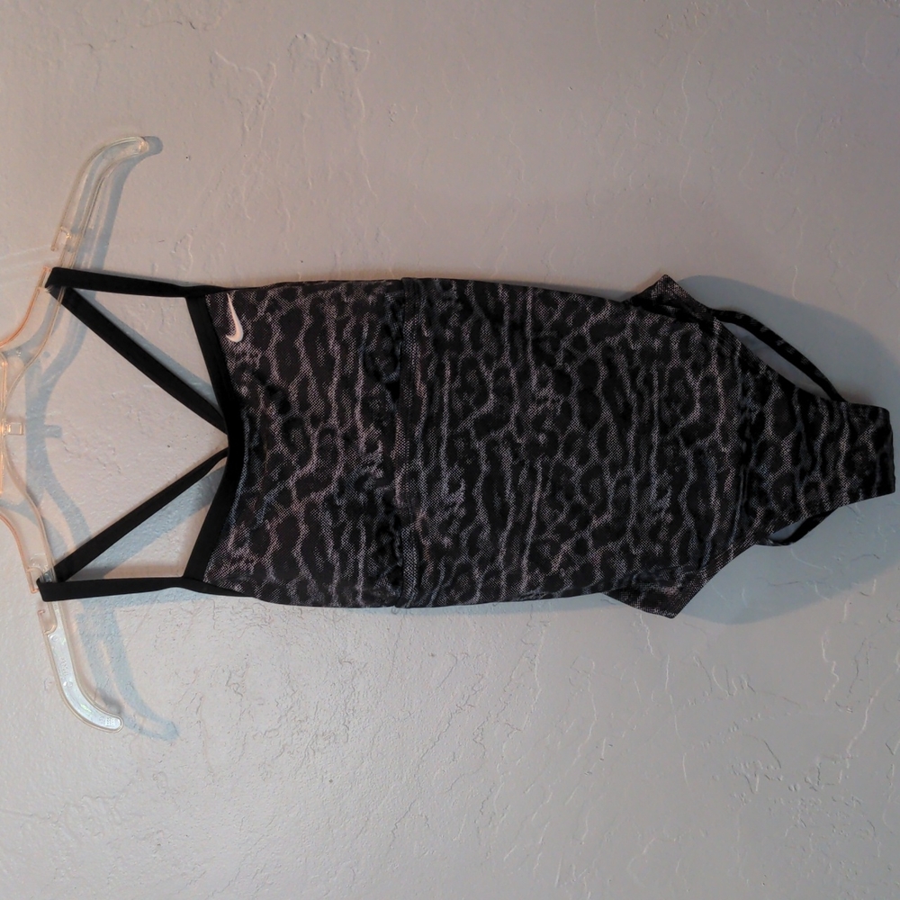 Nike One Piece Bathing Suit Black And Grey - Gem
